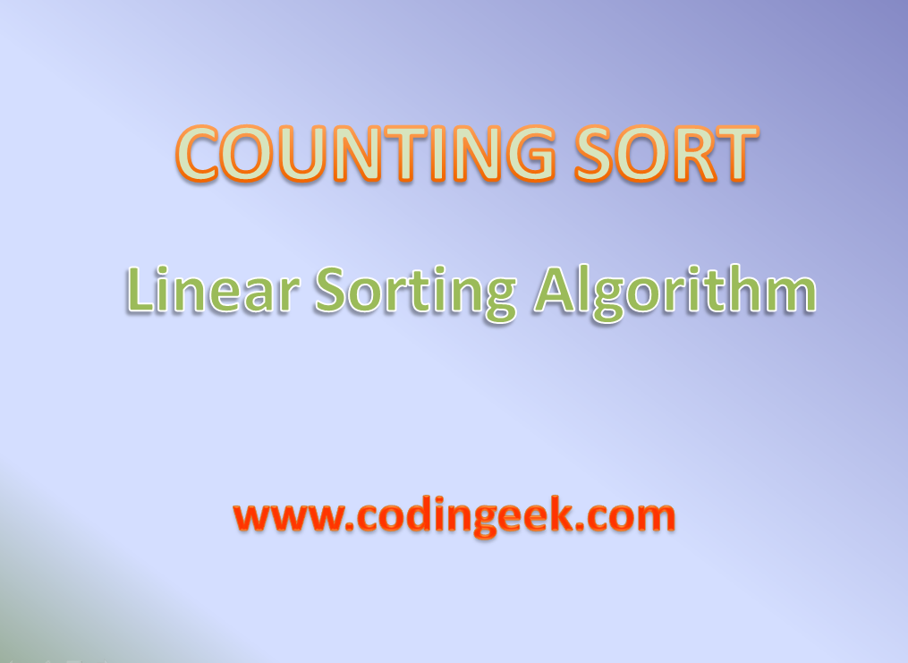Counting Sort Codingeek